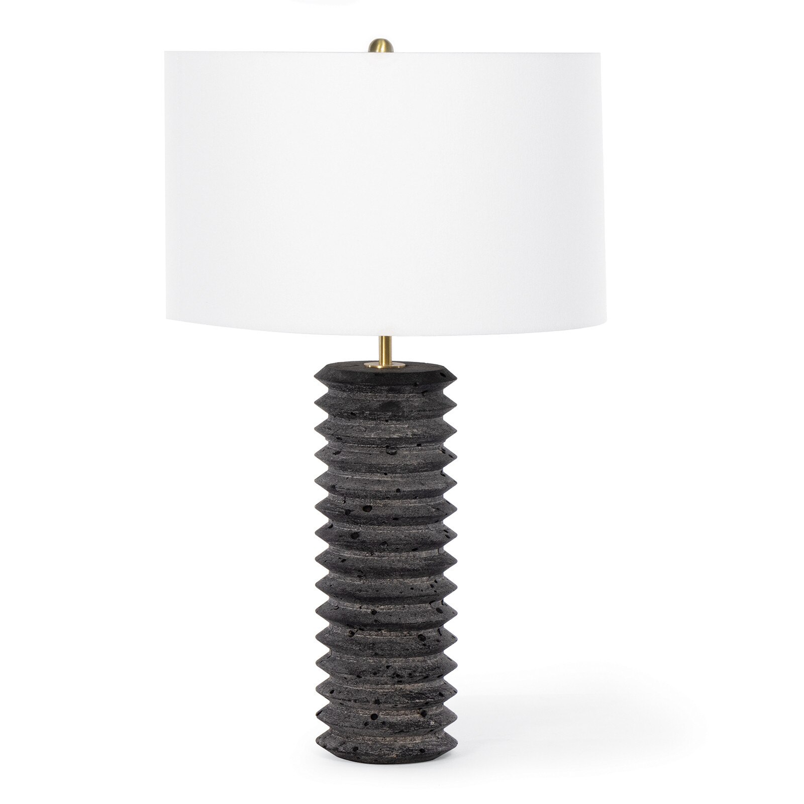 Noir Column Travertine Lamp Large | Regina Andrew Detroit